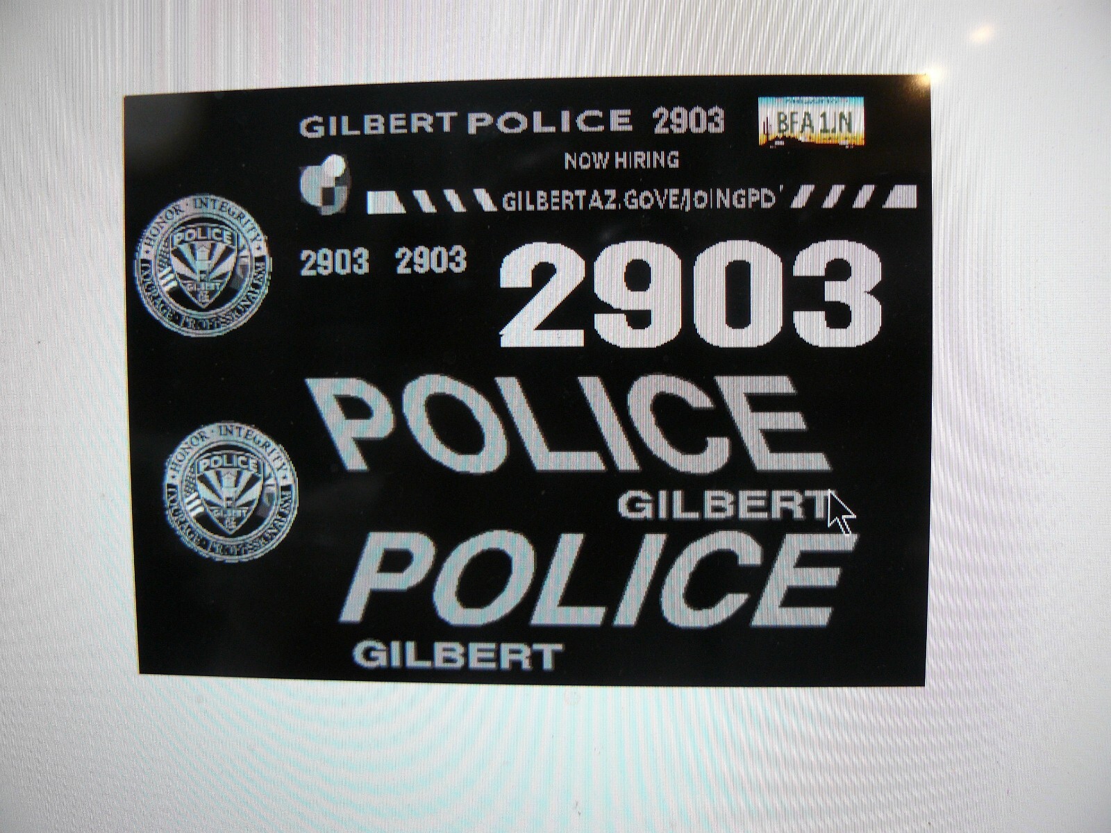 Gilbert Arizona Police Vehicle Decals 1:24 | eBay