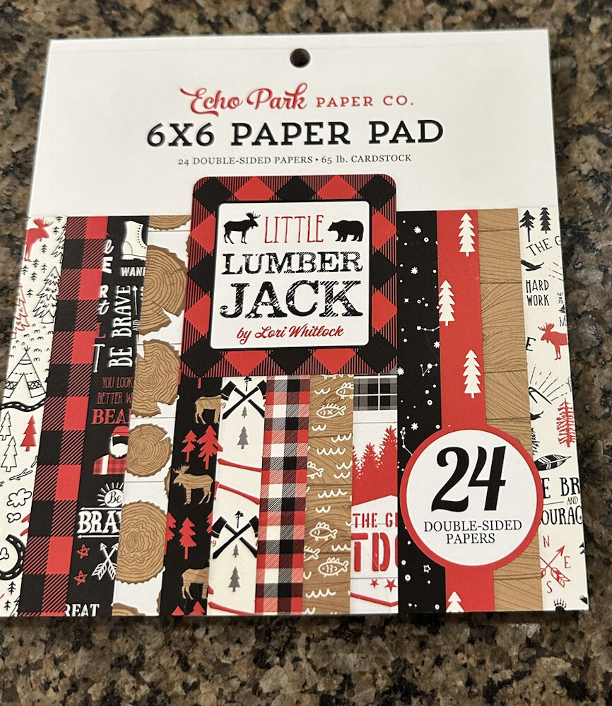 Echo Park LITTLE LUMBER JACK 6x6 Scrapbook Paper Cardstock Pad 24 ...