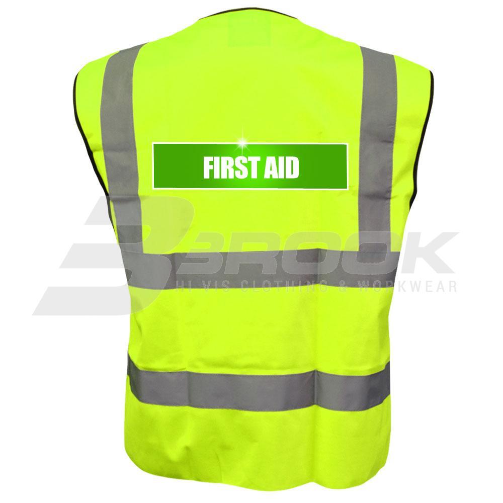 REFLECTIVE FIRST AID HIGH VISIBILITY VEST HI VIS VIZ SAFETY WAISTCOAT ...