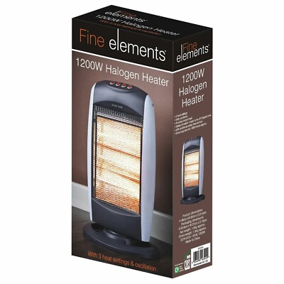 Energy Efficient Electric Halogen Heater Instant Heat 3 Bars Standing ...