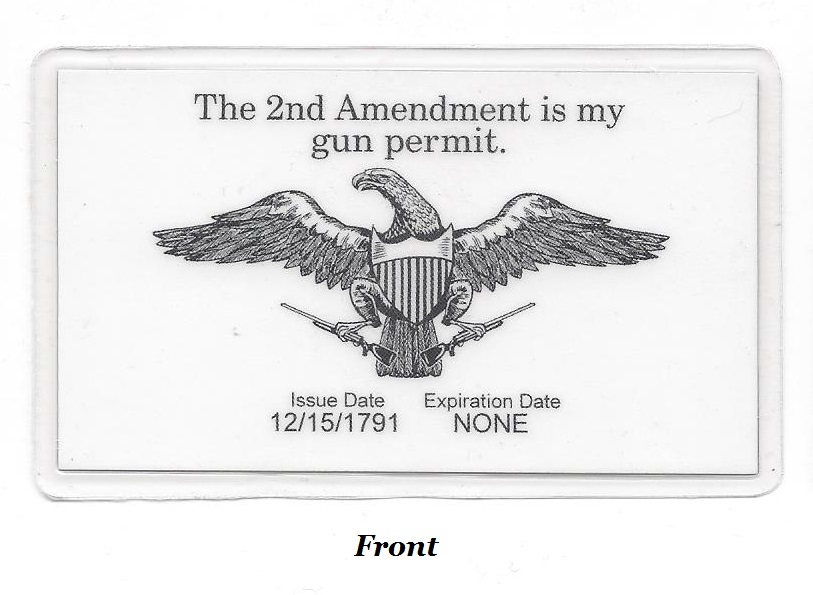 Gun Permit; 2nd Amendment; Carry Card; Laminated Gun Permit; Eagle ...