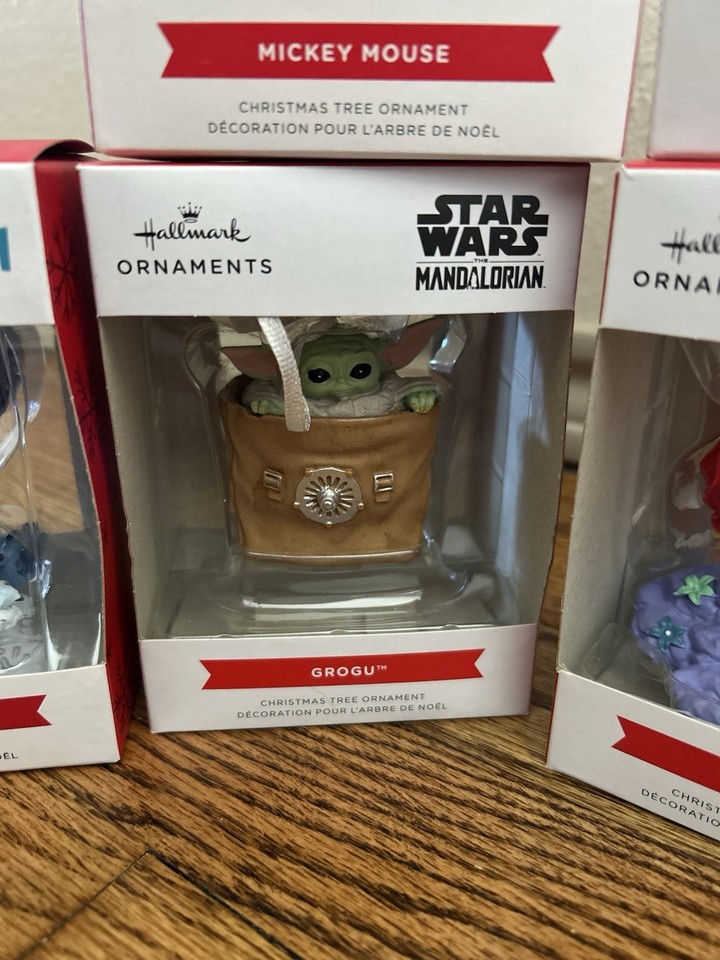 Hallmark Ornaments Lot Of 6 Disney - Stitch Mickey Mouse Grogu Ariel ...