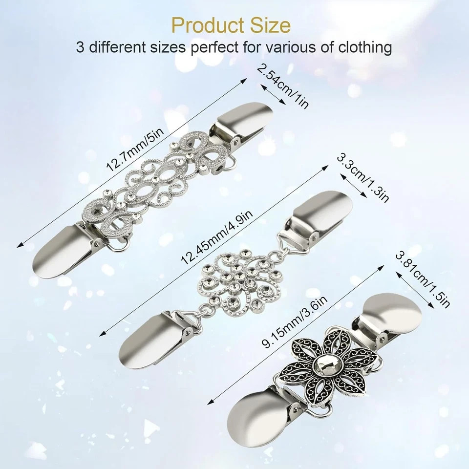 6PCS Retro Sweater Clips for Cardigans, Vintage Cinch Clip for Dresses ...