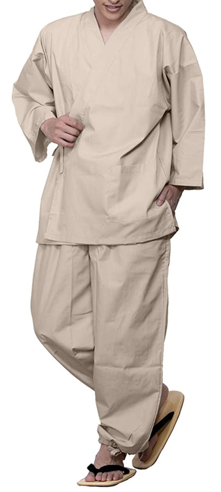 Japanese Traditional Working Wear Samue Clothing Relax Wear Polyester ...