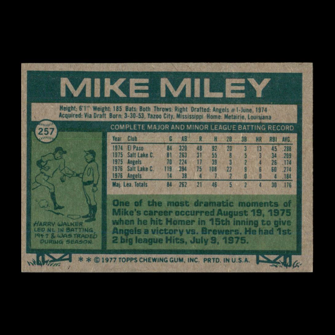 Mike Miley 1977 Topps California Angels #257 Set Break NICE! | eBay ...
