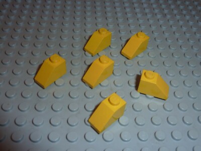 6 x LEGO Yellow slope brick ref 3040b / Set 6276/7774/6285/10040/5491 ...