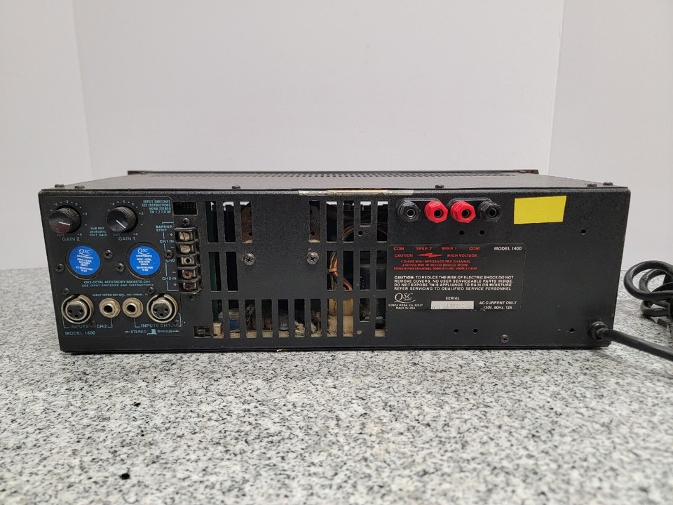 QSC Model 1400 2-Channel Stereo Power Amplifier 300W/Channel @ 4 Ohms a ...