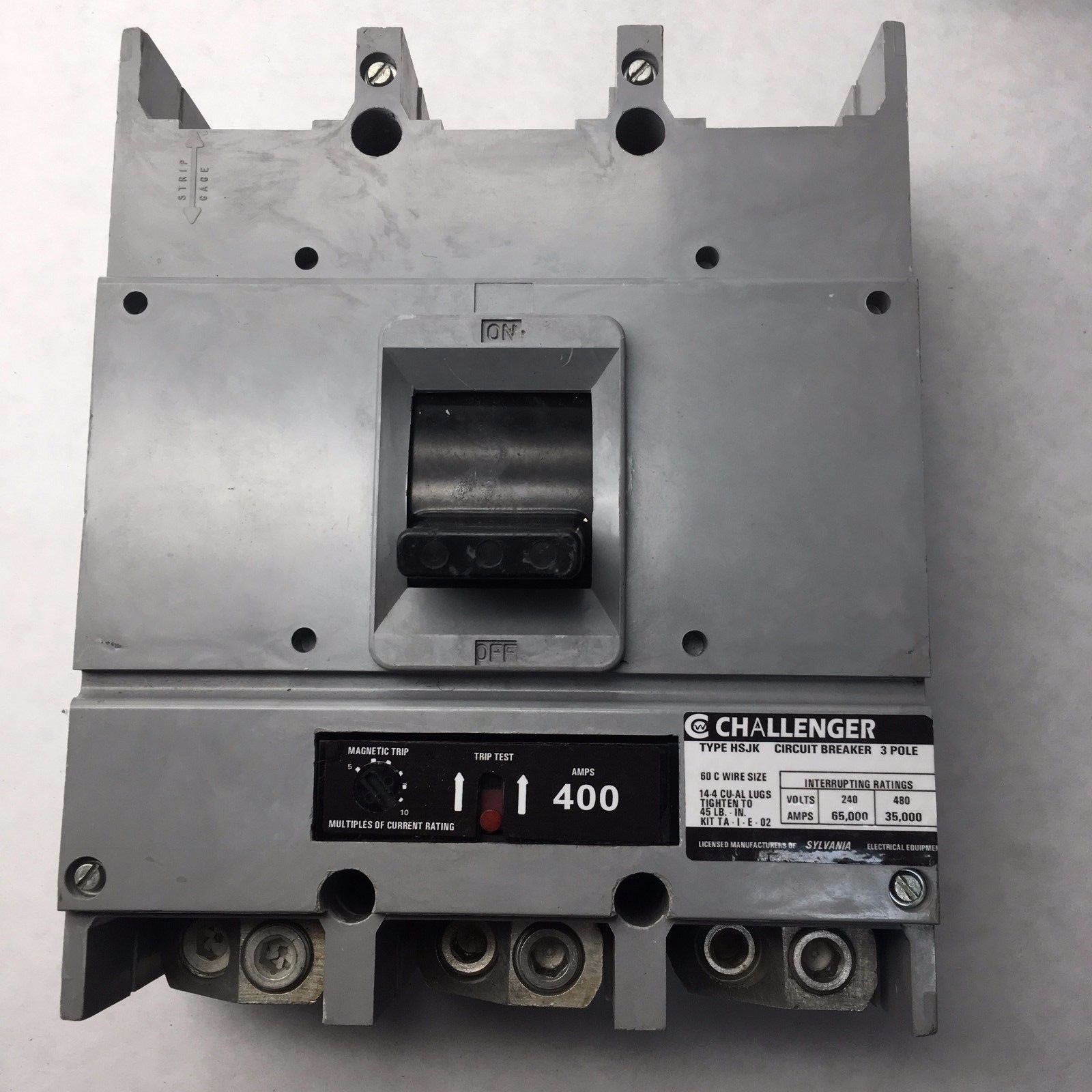 HSJK-3C-400 Challenger Sylvania Circuit Breaker 400A HSJK | eBay