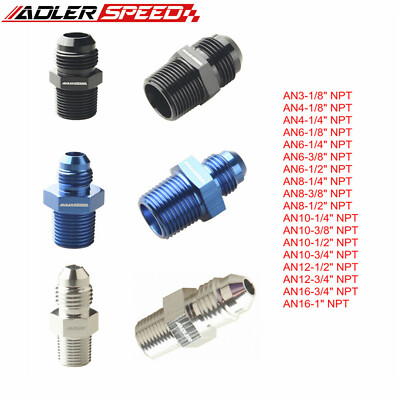 2PCS Straight 3AN 4AN 6AN 8AN 10AN 12AN 16AN To NPT Hose Adapter Pipe ...