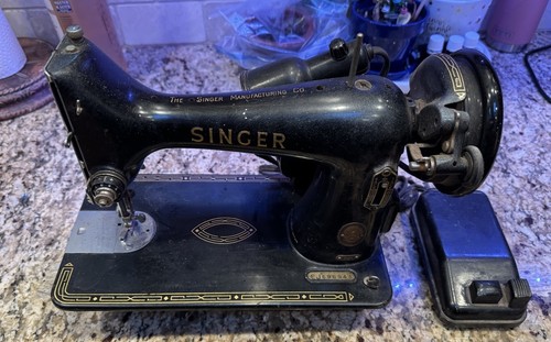 Vintage- “EJ” SINGER- 99K Electric Portable Sewing Machine with Foot ...