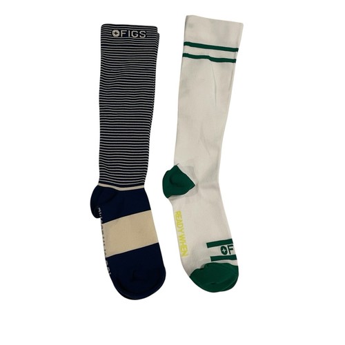 Figs Compression Socks Women’s Size Medium 2 Pair Green/White Blue ...