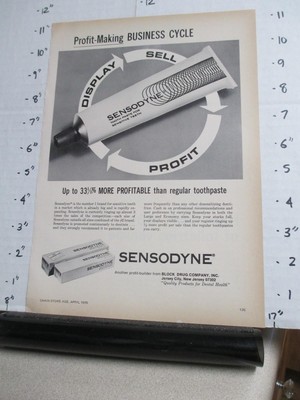 magazine ad 1970 SENSODYNE toothpaste sensitive teeth Jersey City NJ ...