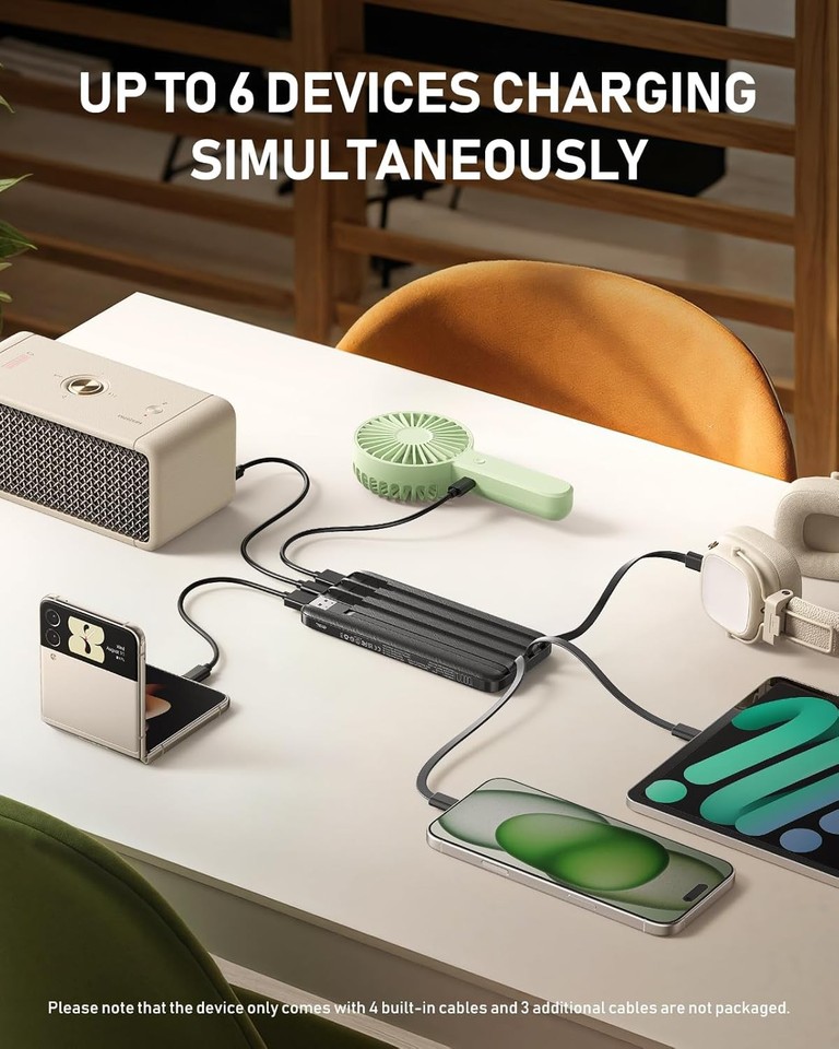 charmast 10000mAh Portable Charger with Built-in Cables 22.5W | eBay