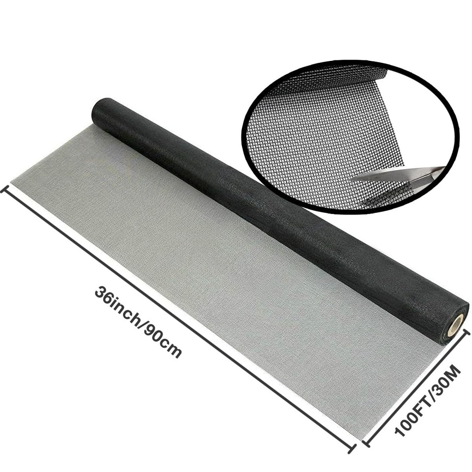 36IN*100FT Window Screen Mesh, Cuttable Fiberglass Roll Screens Door ...