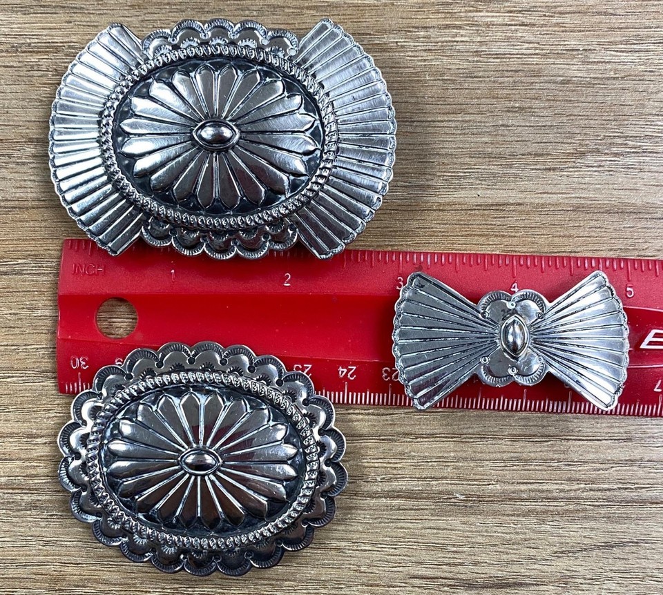 Sterling Silver Navajo Concho Belt Pieces Morgan BT01 | eBay