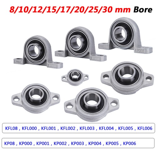 Ø 8mm-30mm Pillow Blocks Supports Housing with Bearings KP08-KP006 ...