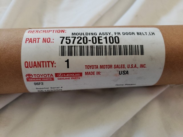 75720-0e100 Toyota Moulding ASSY FR 757200E100 Genuine OEM Part for ...