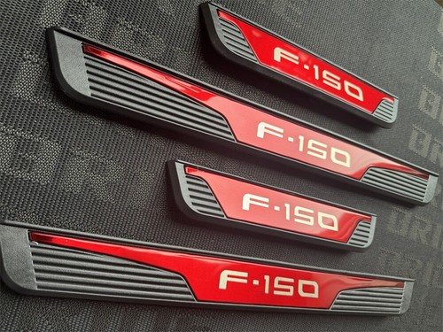 4Pcs Steel Sticker For FORD F-150 Car Door Sill Protector Door Step ...