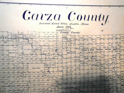 Old Garza County Texas Land Office Owner Map Post Justiceburg Southland ...
