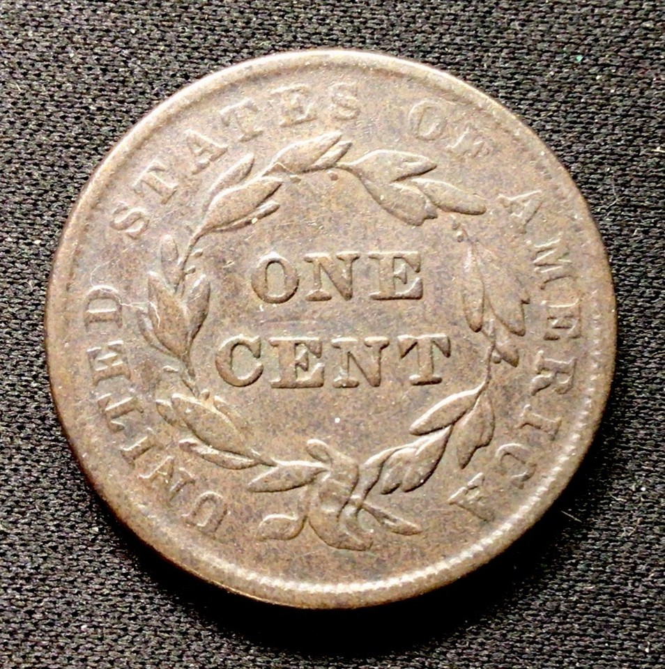 1839 Large Cent VF! Booby Head! Cool Rim Cud! ENN Coins! | eBay
