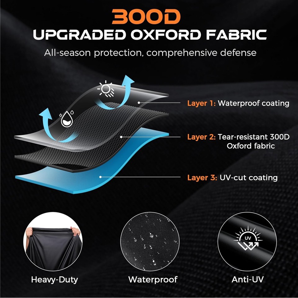 Motorcycle Cover Waterproof Outdoor, 300D Heavy Duty, UV & Rain ...