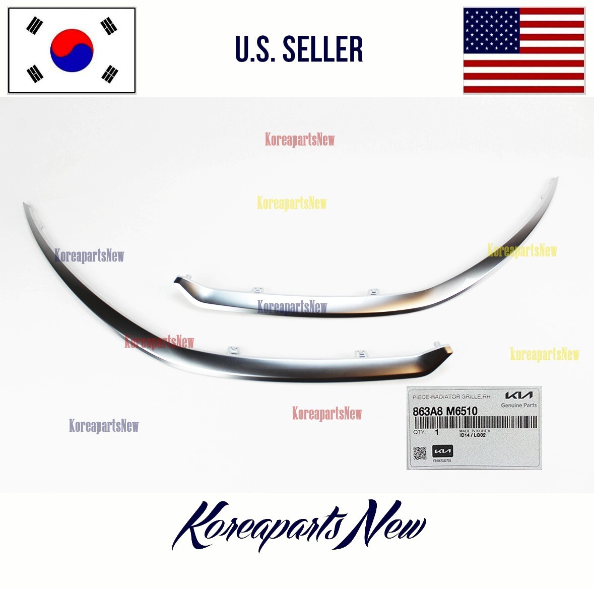 Front Bumper Moldings Left + Right Side CHROME 2pcs ⭐OEM⭐ Kia Forte ...
