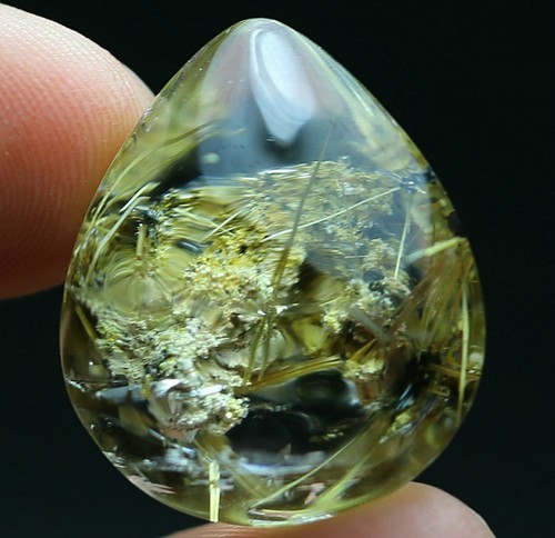 42.2Ct Natural Rutile Titanium And Ghost Crystal Quartz Pendant ...