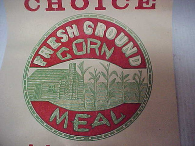 Vintage Corn Meal Mill Paper bag sack old stock packaging Florida Ohio ...