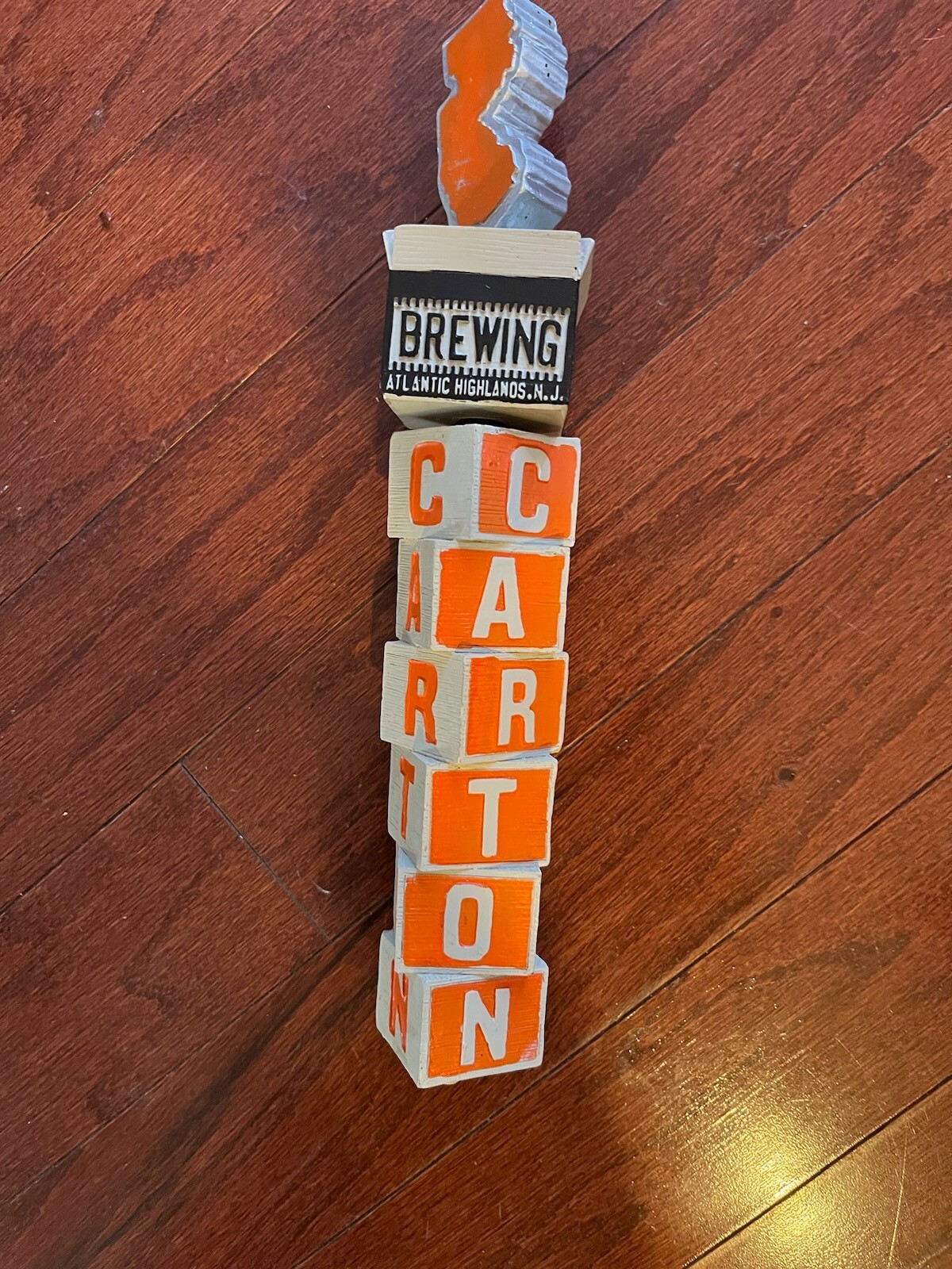 CARTON BREWING NEW JERSEY CRAFT draft beer tap handle. NEW JERSEY NEW ...