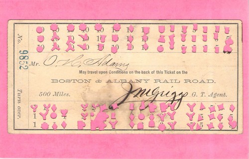 1879 BOSTON ALBANY NEW YORK 500 MILE PUNCH RAILROAD RAILWAY PASS | eBay