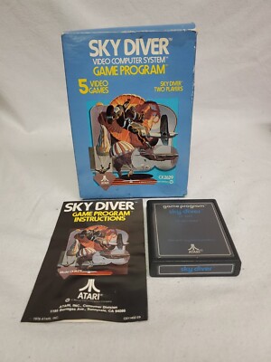 Atari Sky Diver Game in Box Instructions Cartridge 1978 CX2629 📦 | eBay