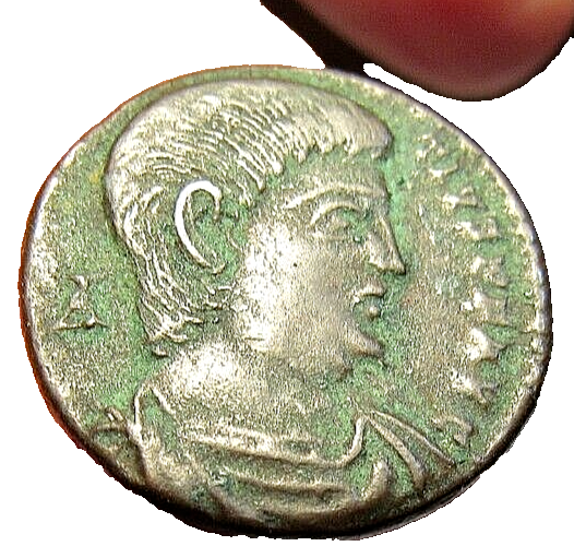 ROMAN AE BRONZE DENARIUS COIN MAGNENTIUS 350-353AD.TRIER MINT 21MM ...