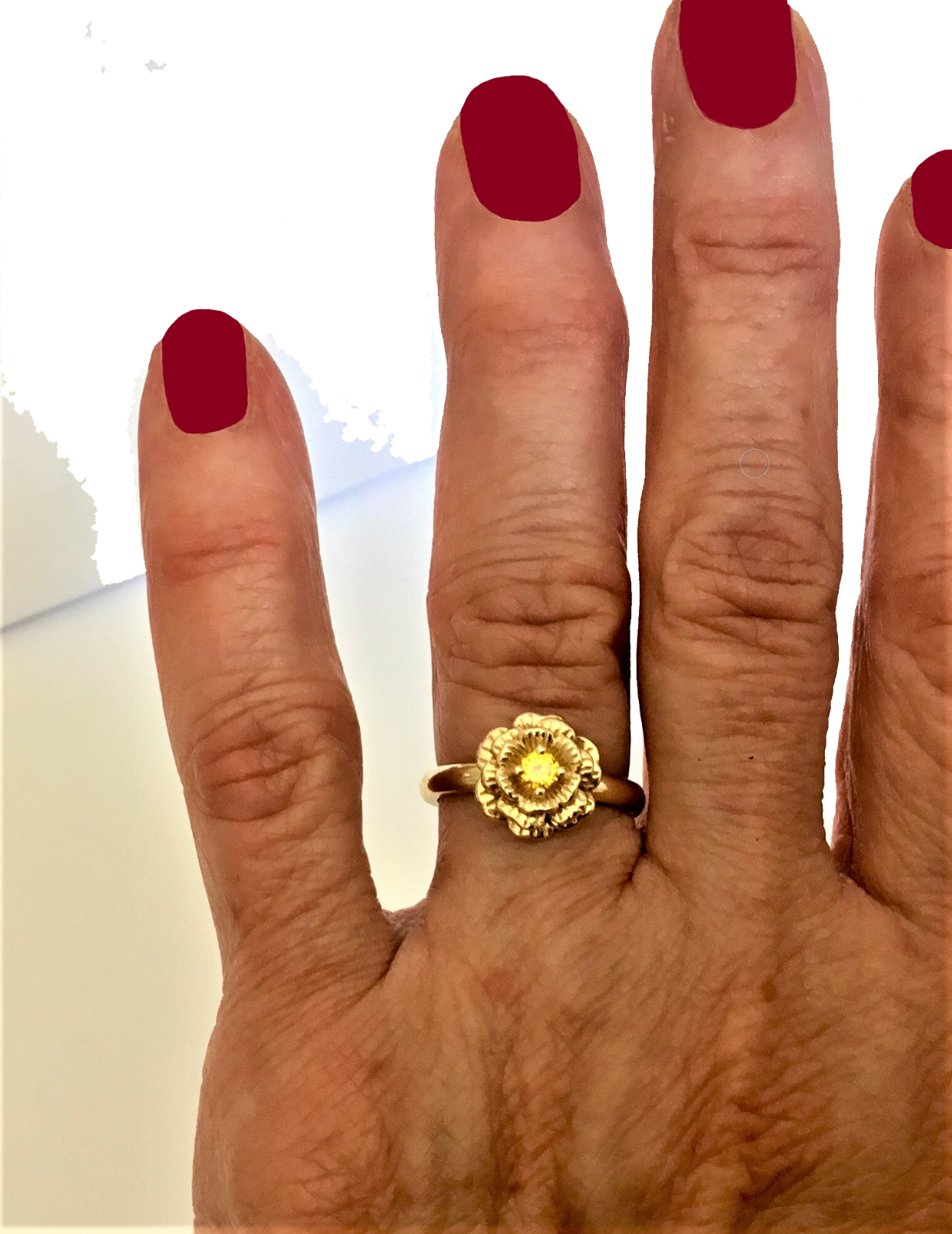 14k Yellow Gold Flower Natural Fancy Yellow Diamond Ring Size 6.8 | eBay