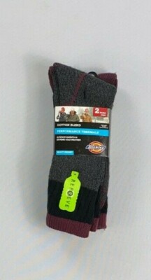 Men's Dickies Cotton Blend Crew Length Heavy Weight Thermal Socks 2 ...