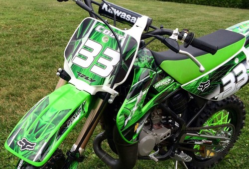Kawasaki KX 85 KX 100 graphics kit fits 2001 - 2013 Thick 24 mil ...