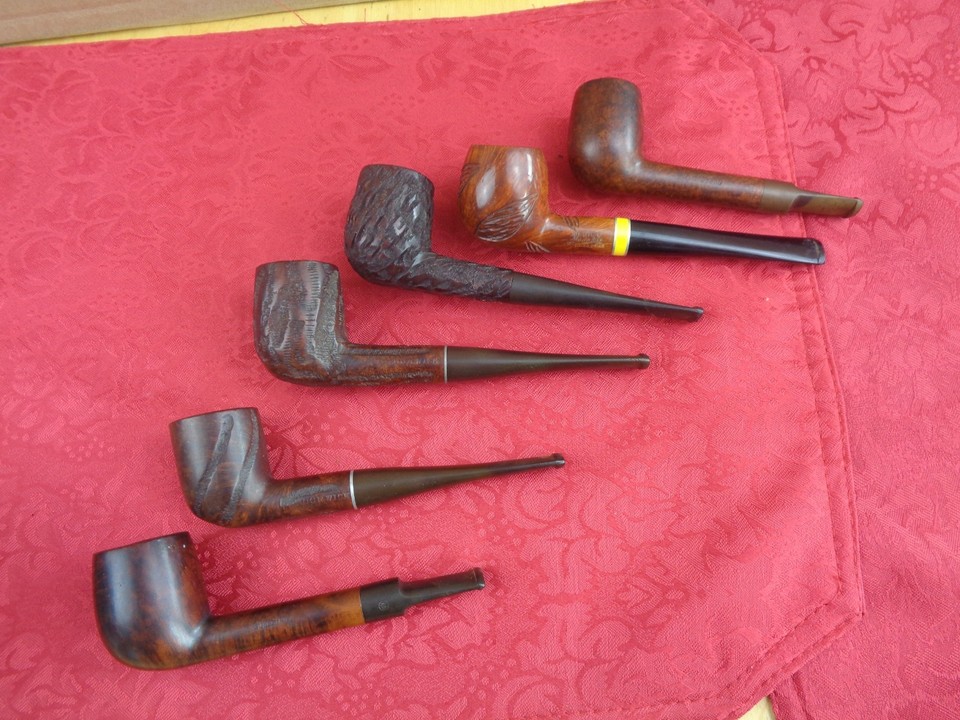 Vintage Dun-Rite Wood Nov Inc Duraglas Humidor Wooden 6 Pipe Stand & 6 ...
