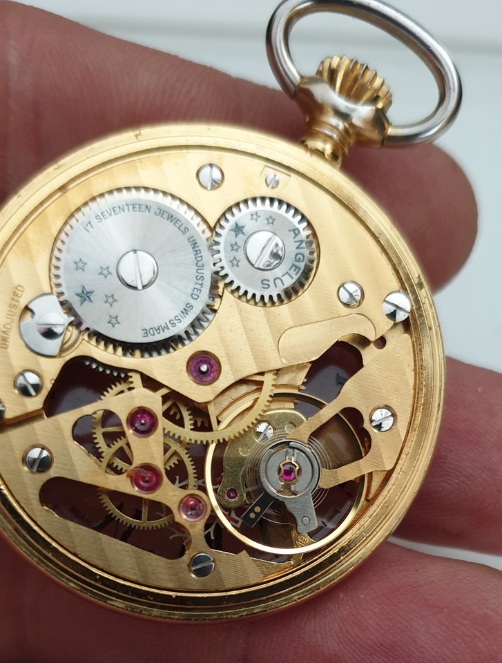 Angelus Skeleton Pocket Watch cal.6497 Unitas | eBay