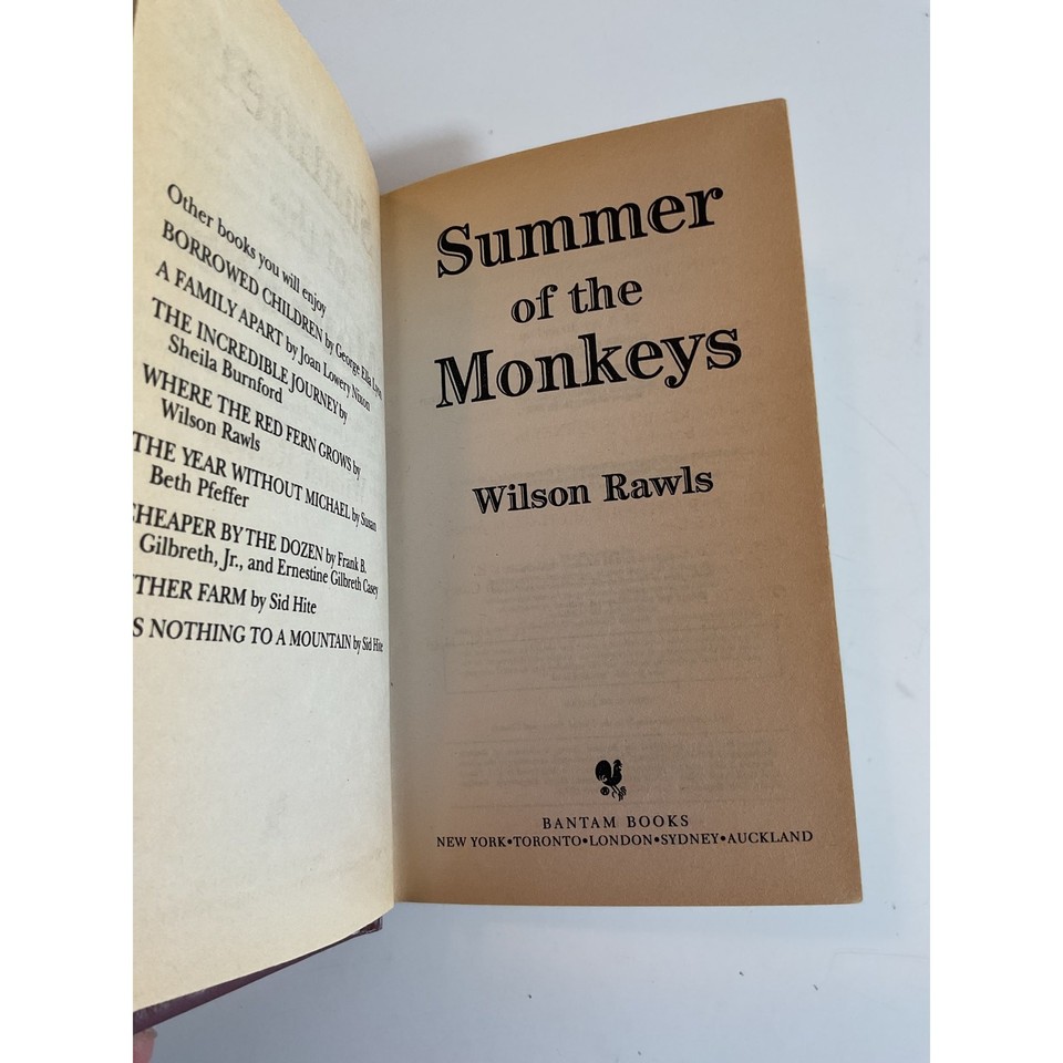 1976 Summer of the Monkeys by Wilson Rawls Hardcover | eBay