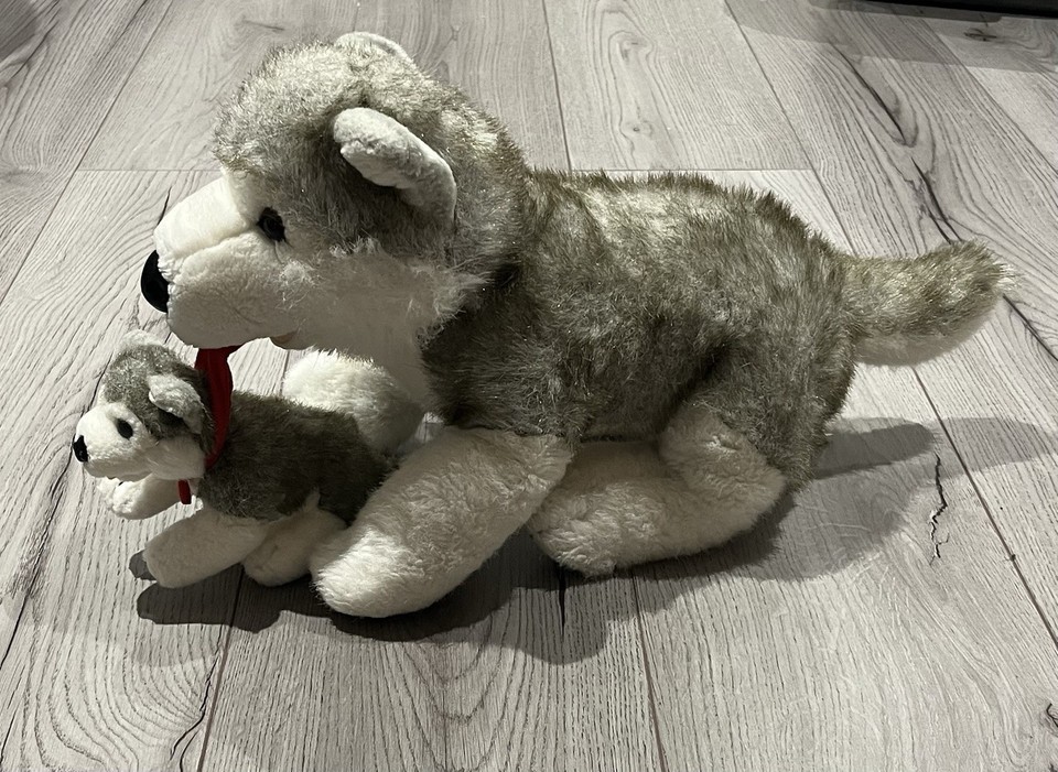Build A Bear Workshop - Siberian Husky & Puppy - Retired - Good ...