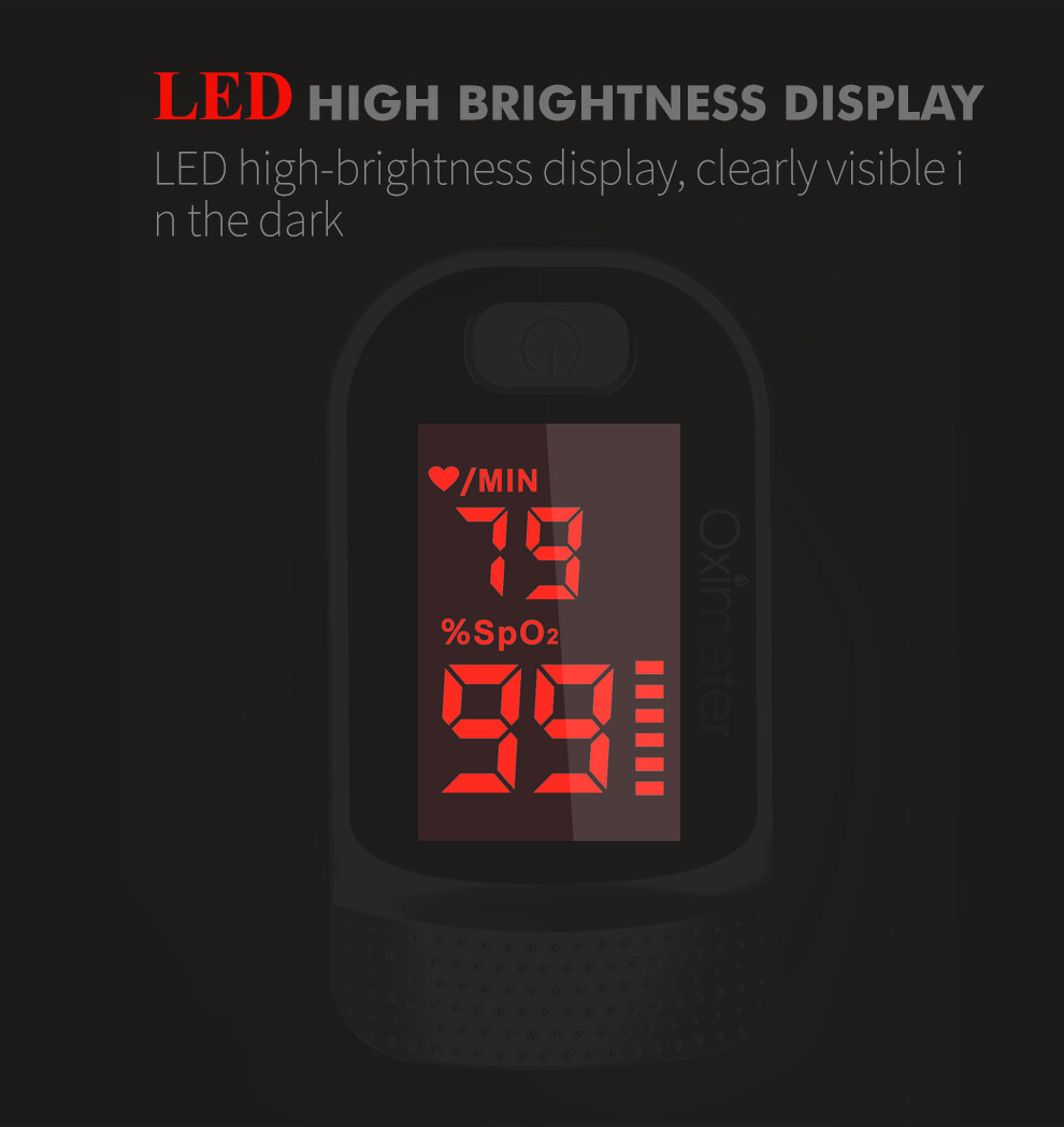 Fingertip Pulse Oximeter LED Display Blood Oxygen Saturation SpO2 ...