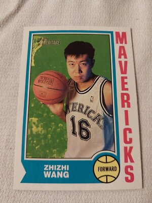 2001-02 WANG ZHIZHI TOPPS HERITAGE NBA ROOKIE CARD RC #75 DALLAS ...