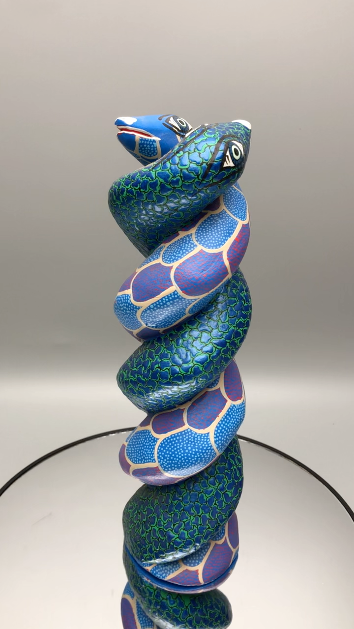 80s Two Entangled Snakes Oaxaca Mexico Alebrije Hand Carved Folk Art ...