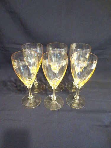 6 HEISEY OLD DOMINION SAHARA YELLOW WATER GOBLETS | eBay