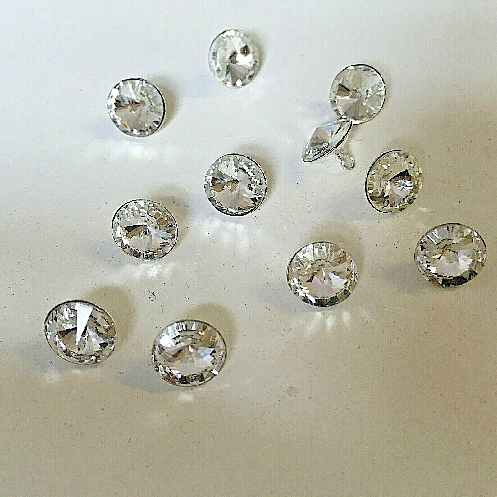 Crystal Diamante Buttons Gold & Silver All Shapes | eBay UK