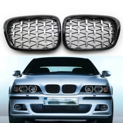 Fits BMW E39 M5 99-03 5 Series Grille Black W/Chrome Diamond Meteor ...