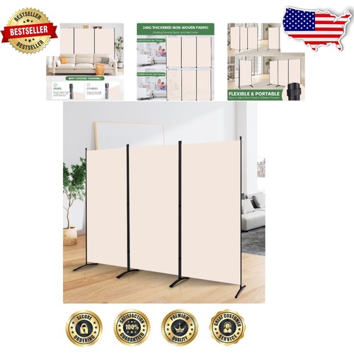 Beige Freestanding Room Divider - Durable & Adjustable Privacy Solution ...