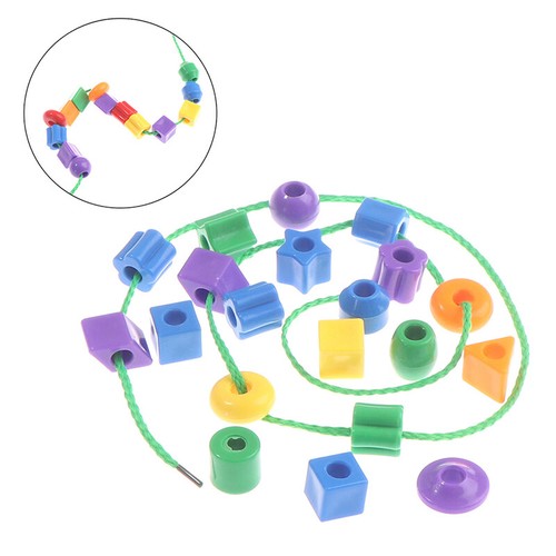 50pcs Kids Beads Toys Geometric Stringing Threading Beads Game ...