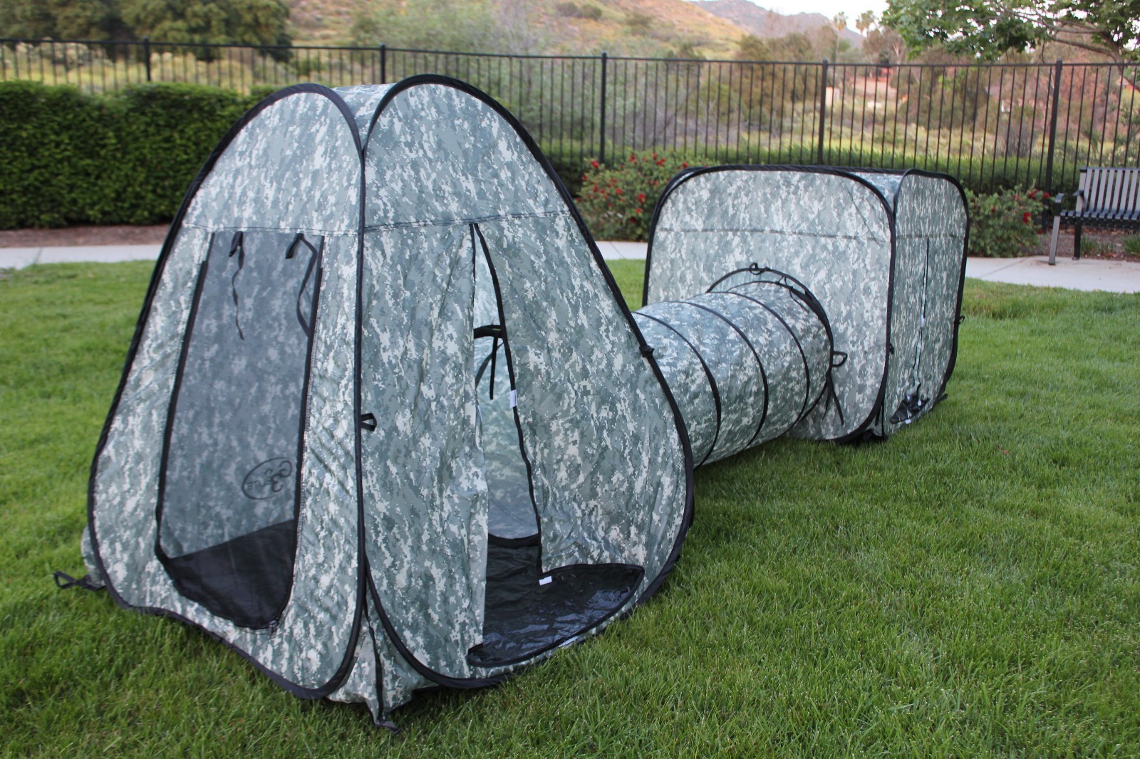 Army Boys Kids Outdoor Command Bunker Tent Den Camo Net Play Camp Set ...
