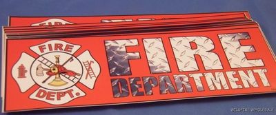 WHOLESALE LOT 25 FIRE DEPARTMENT DEPT BUMPER STICKERS Firefighter ...