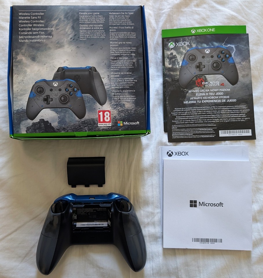 XBOX ONE CONTROLLER...GEARS OF WAR 4..COMPLETE BOXED/NOT WORKING ...